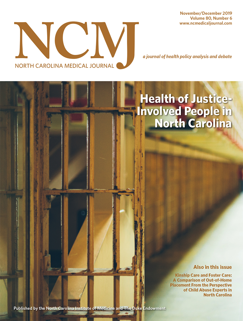 New NCMJ Issue: Health of Justice-Involved People in North Carolina - NCIOM